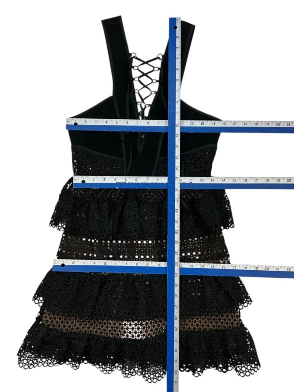 Self-Portrait | Dresses | Selfportrait Lace Up Tiered Dress 6 Black ...